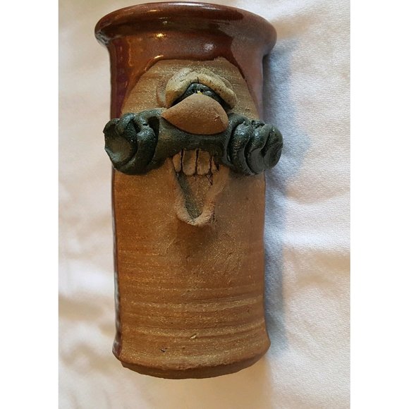 Unbranded | Art | Art Pottery Glazed Stoneware 3d Face Mug Man Smiling ...